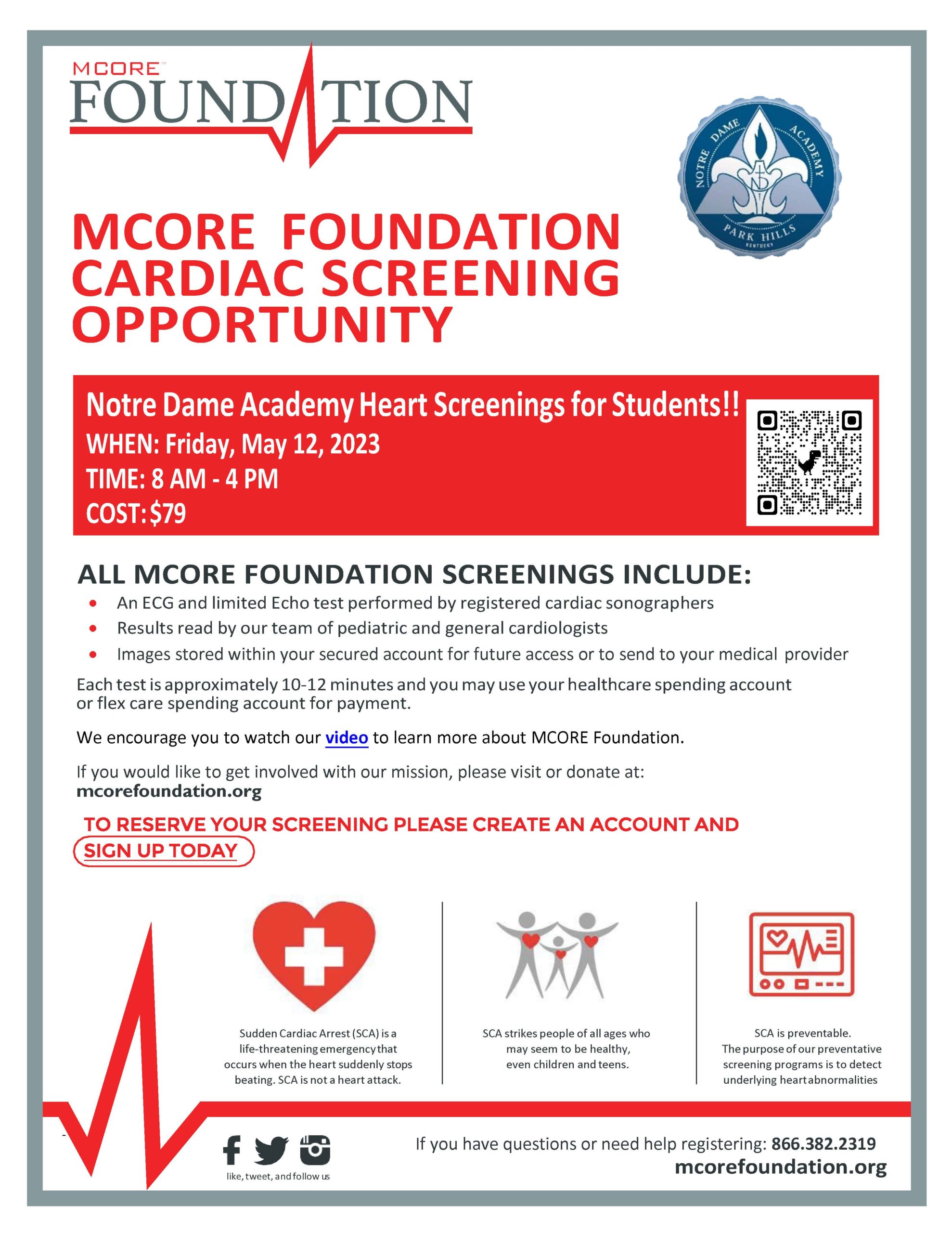 NDA Hosts Heart Screening for Students - Notre Dame Academy